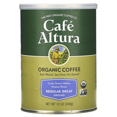 Cafe Altura Organic Coffee Regular Roast Decaf 12 oz 339 g Caffeine ...