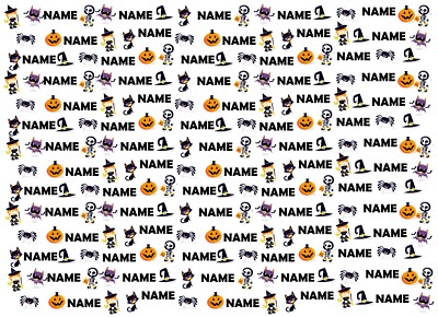 Halloween Spooky Witch Ghost Cat Bat Personalised gift wrapping paper ...