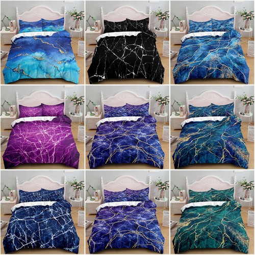 Duvet Cover Set Water Ripple Bedding Quilt Pillowcase Single Double ...
