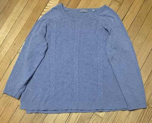 New Women’s Evolution Boat Neck Open Knit L/S Light Blue Sweater Size ...