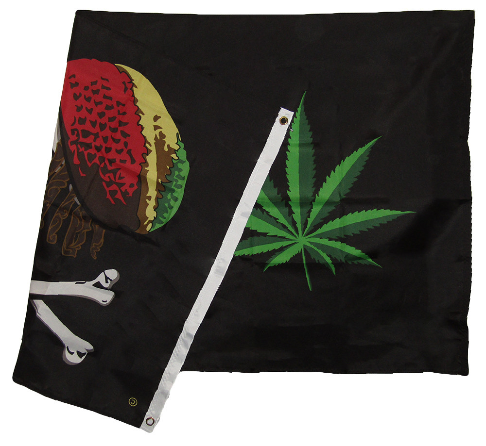 3x5 Rasta Crossbones Pirate Weed Marijuana Flag 3'x5' Grommets TFJ 100D ...