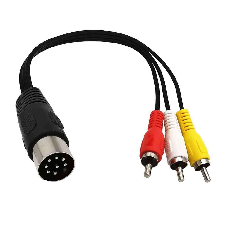 Din 8 Pin Male to 3RCA Cable 8Pin rca Male Plug Audio Adapter Cord ...