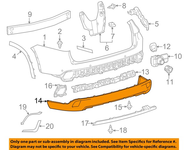 52169-0e100 Toyota Cover Rear Bumper Lower 521690E100 for sale online ...