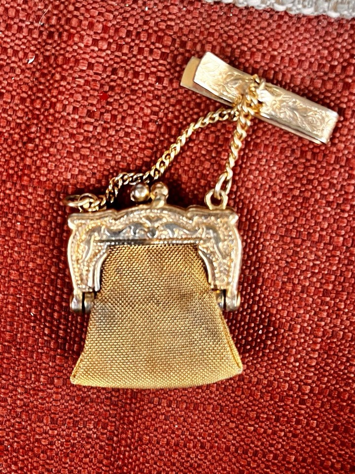Vintage Victorian Ornate Chatelaine Mesh Coin Purse on Chain W/ Clip | eBay
