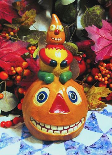 Halloween Jack O'lantern with Veggie Man Candy Container VGUC | eBay