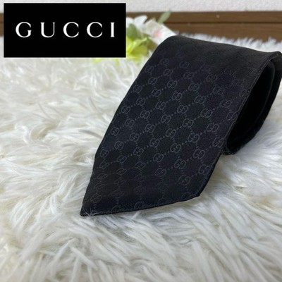 Gucci Tie Gg Pattern Sword Tapered Sherry Line Black Minimal use | eBay