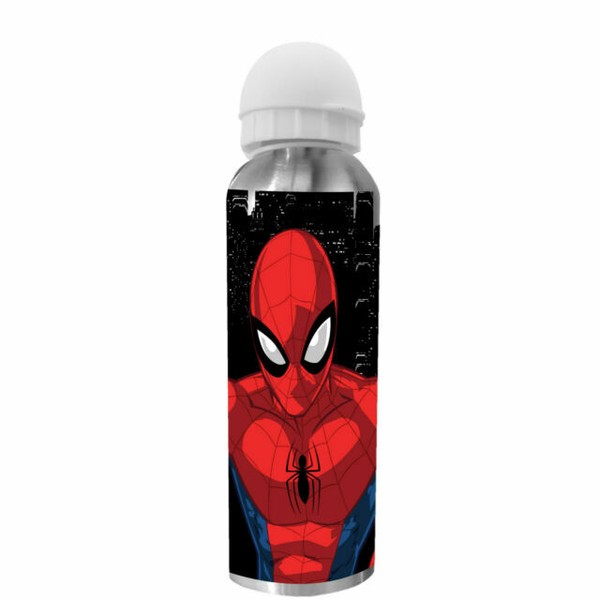 Marvel Spider-man Silver Aluminium Bottle Juice Drink Water Travel ...