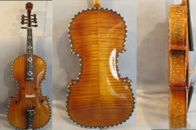 Deluxe fancy Norwegian fiddle 17" viola (4*4 STRINGS) profession ...