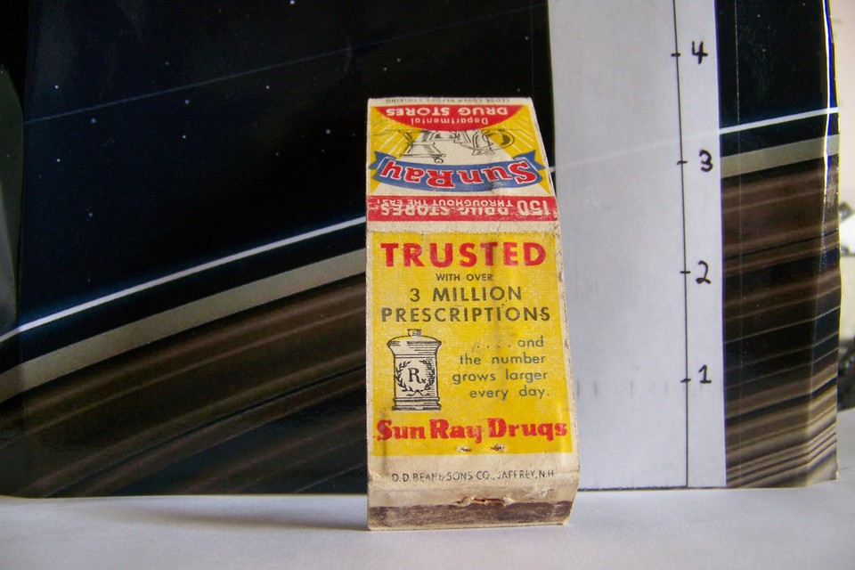Rare Vintage Matchbook Cover Sun Ray Drug Stores Pharmacy Prescriptions ...