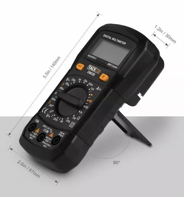TACKLIFE Multimeter Electrical Tester 2000 Counts Manual-Ranging Amp ...
