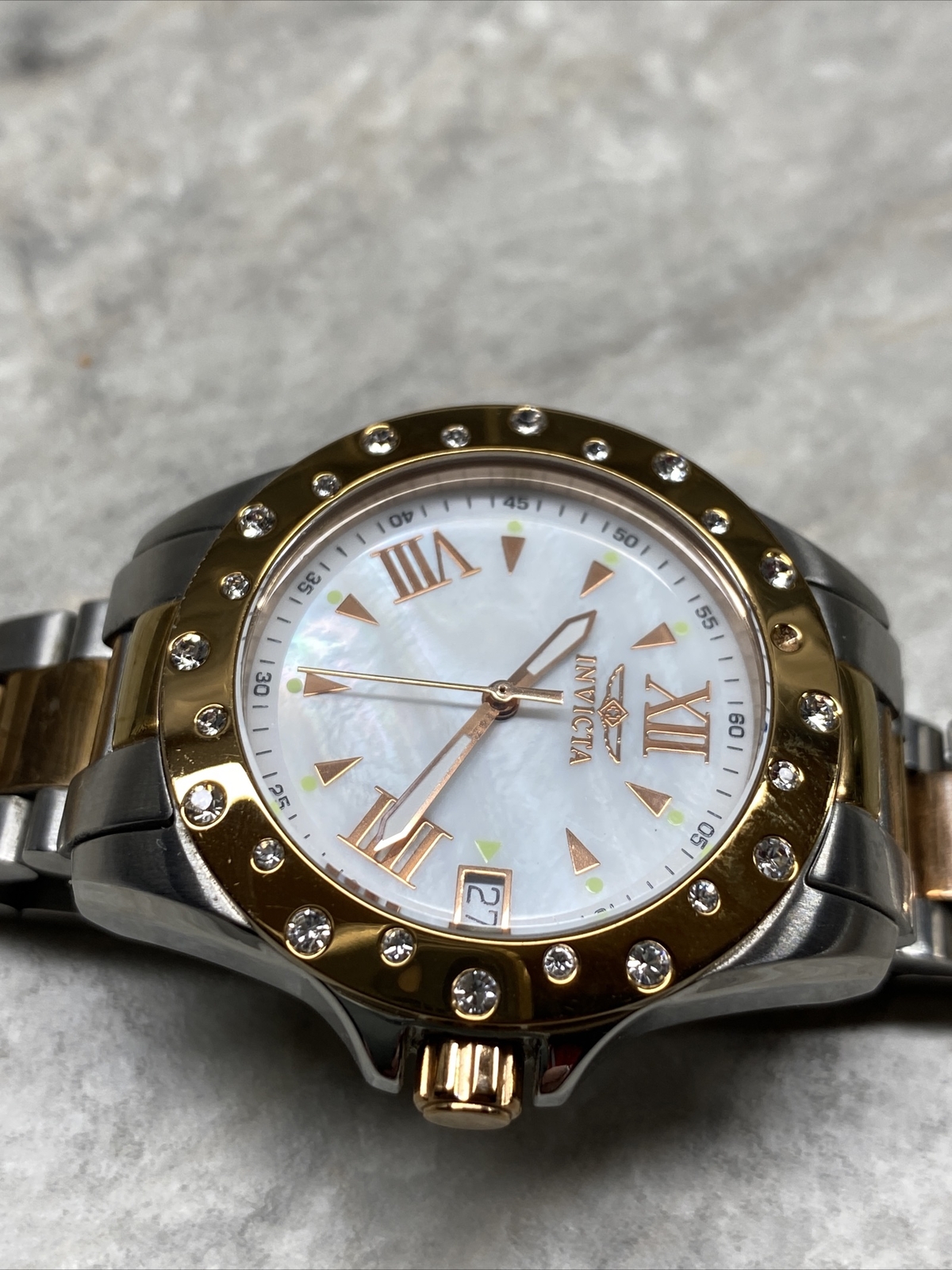 Invicta 12856 Angel Swarovski Crystal Mother of Pearl Dial Trinite ...