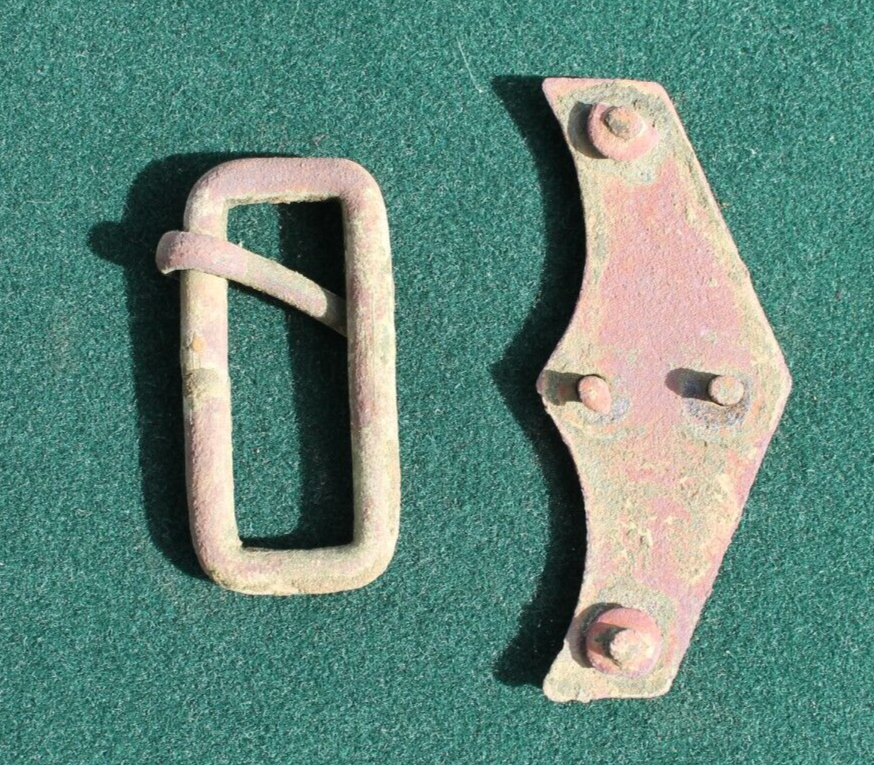 CONFEDERATE ISAAC CAMPBELL KNAPSACK BUCKLE & UNION CAVALRY CARBINE BELT ...