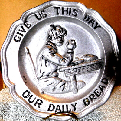 WP~"Give Us This Day Our Daily Bread" 1972 Wall Sexton Pewter Dish | eBay