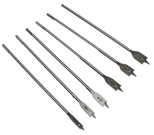 6pc 12" Long Spade Drill Bit Paddle Wood Boring Flat Woodworking 3/8 ...