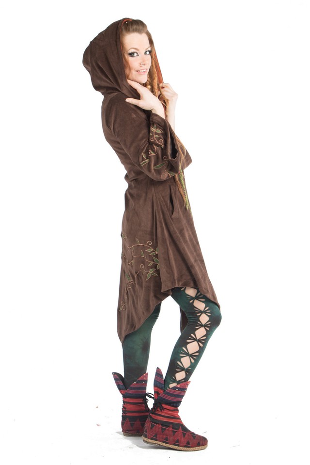 Velvet Faery Goddess Jacket, Boho Goa Psy Trance Coat Plus Size Pagan ...