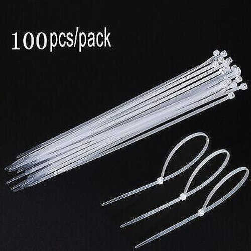 100 Pcs Self-Locking Nylon Plastic Cable Ties Wrap Wire Cord Zip Tie ...
