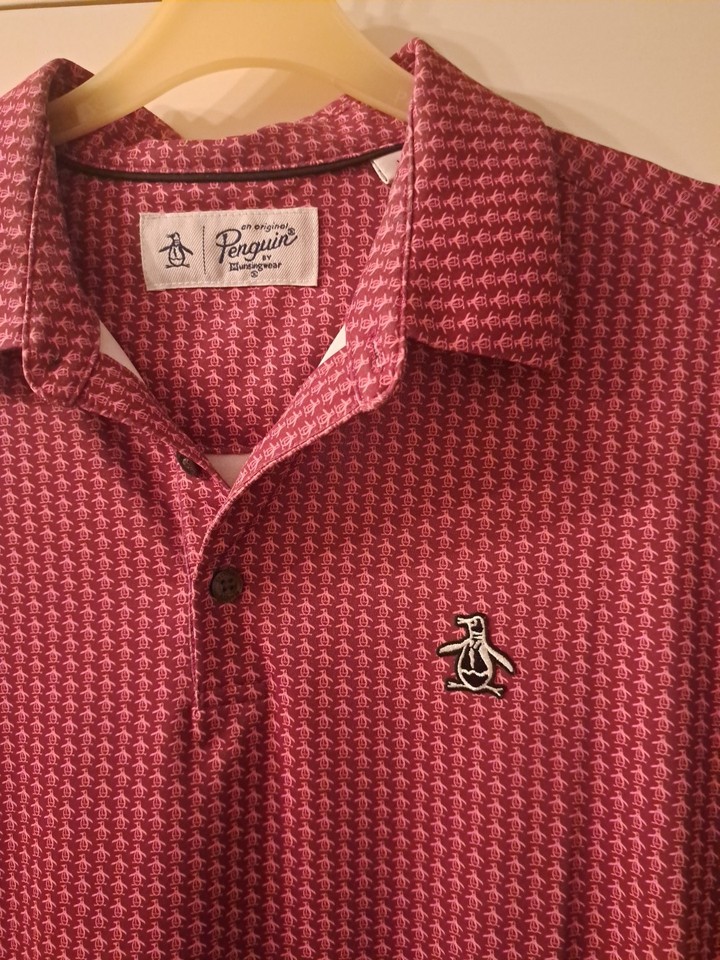 Penguin Golf Polo Shirt with Icon Pete print in Red. Mint Condition ...