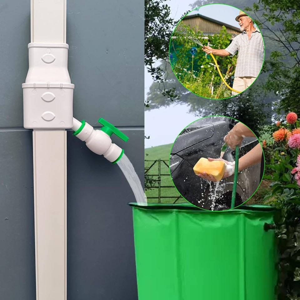 Rainwater Collection System, Gutter Downspout Diverter Kit Rain Barrel ...