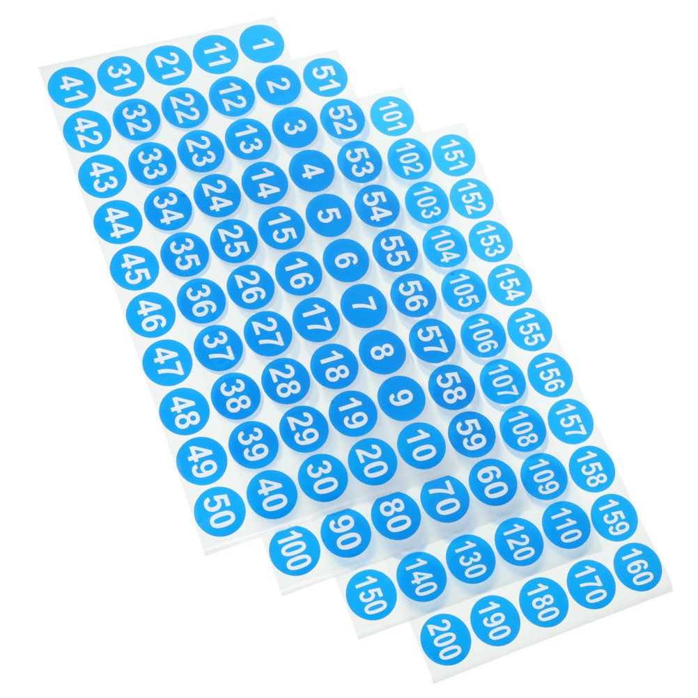 8 Sheets of Round Digital Stickers Multi-function Number Sticker Number ...