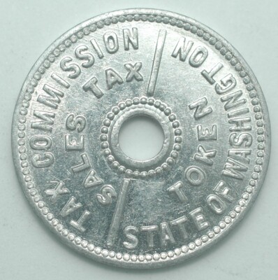 Washington State Sales Tax Commission Token Vintage 1946-51 TC# 99845 ...