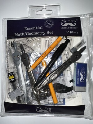 Mr. Pen Geometry Set with 6” Swing Arm Protractor Divider Set Squares ...