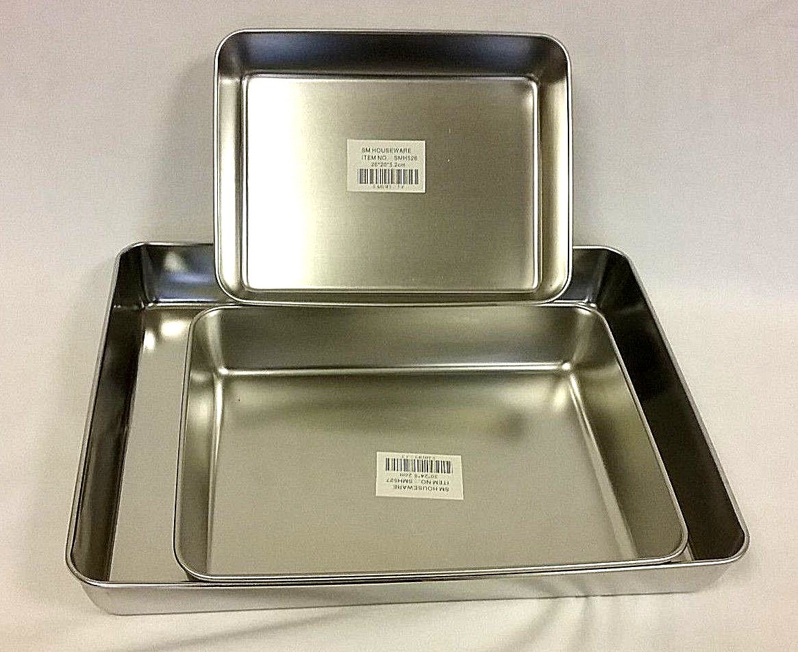 STAINLESS STEEL TRAY FOR BAKING /ROASTING/DEEP OVEN/BAKEWARE PANS/OVEN ...