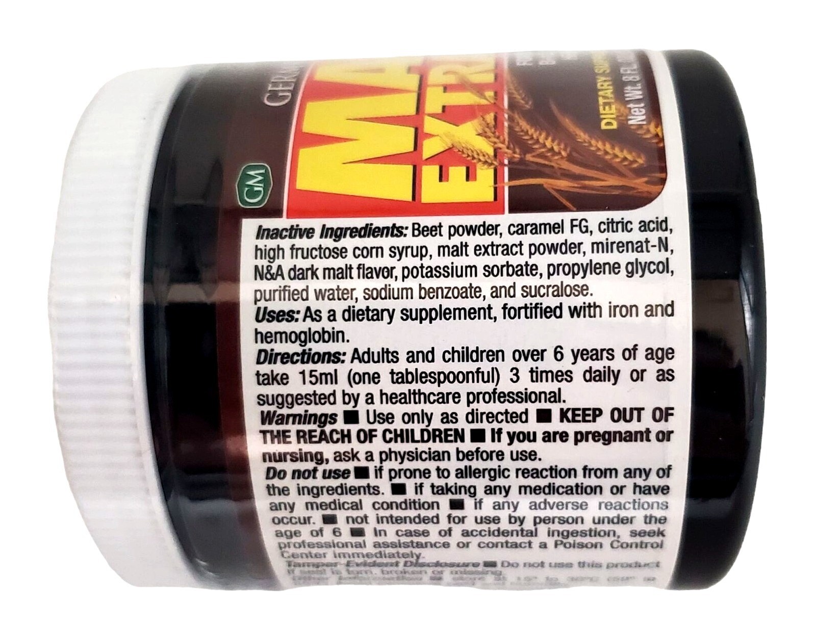 Germa Malt Extract Supplement Fortified with B12 Iron Hemoglobin 8 oz ...