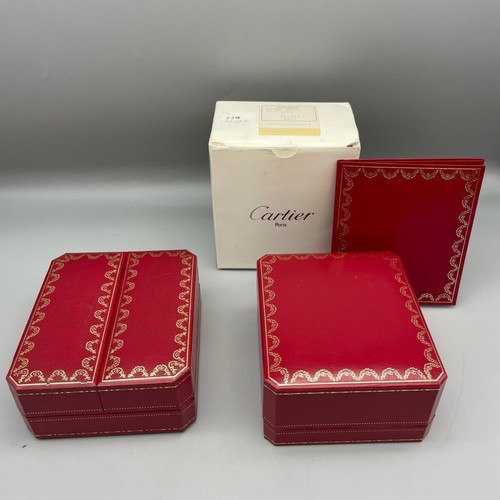 VINTAGE GENUINE CARTIER watch box case Red wood CO 520 2set Booklet ...