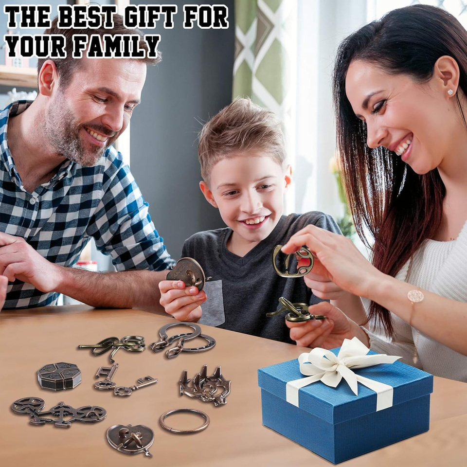 9 Pcs Metal Puzzles for Adults Brain Teaser Puzzles 3D Steel Puzzle ...