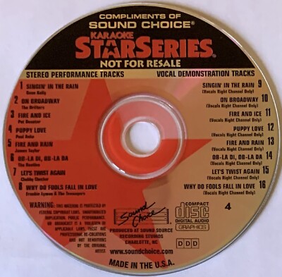 SOUND CHOICE KARAOKE STAR SERIES - 60'S & 70'S HITS - SCNFR4 - RARE! | eBay