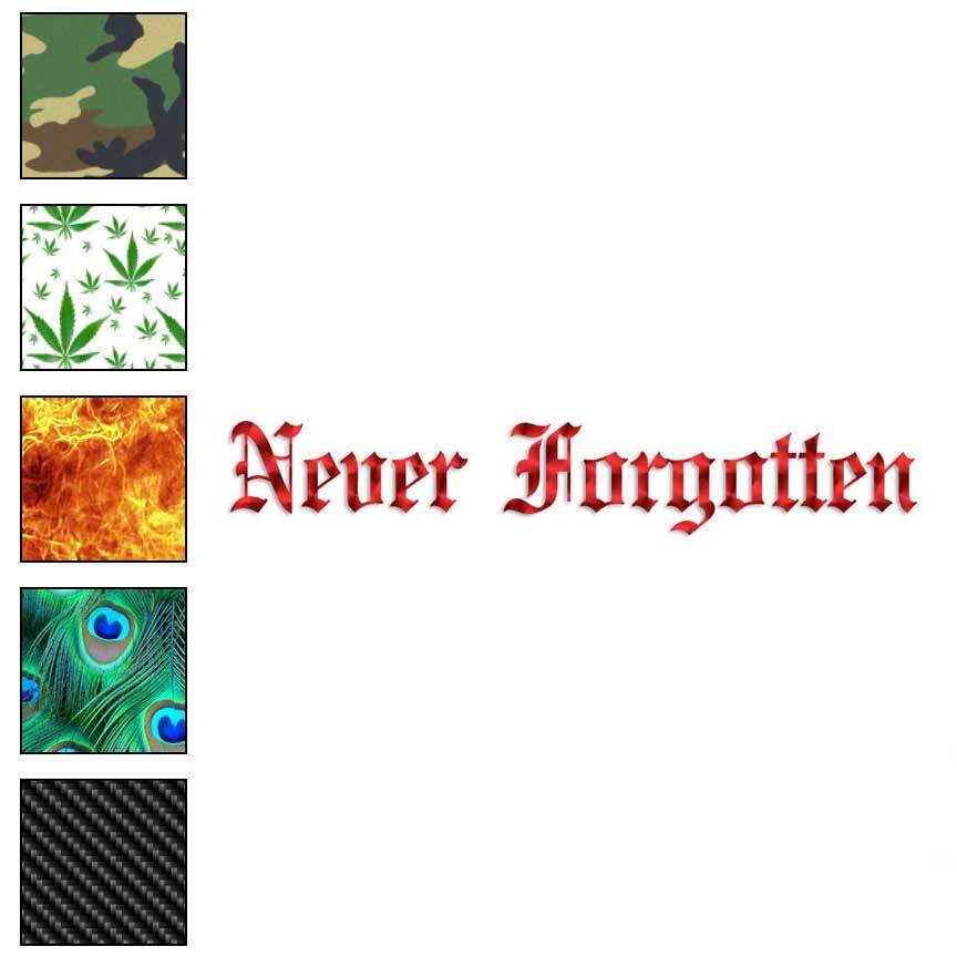 Never Forgotten Memorial, Vinyl Decal Sticker, 40 Patterns & 3 Sizes ...