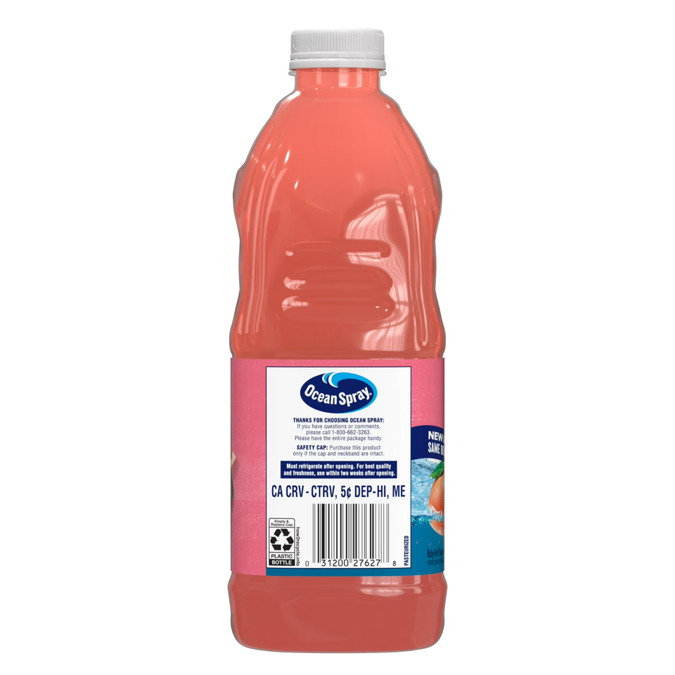 (2 pack) Ocean Spray® Ruby Red Grapefruit Juice Drink, 64 fl oz Bottle ...