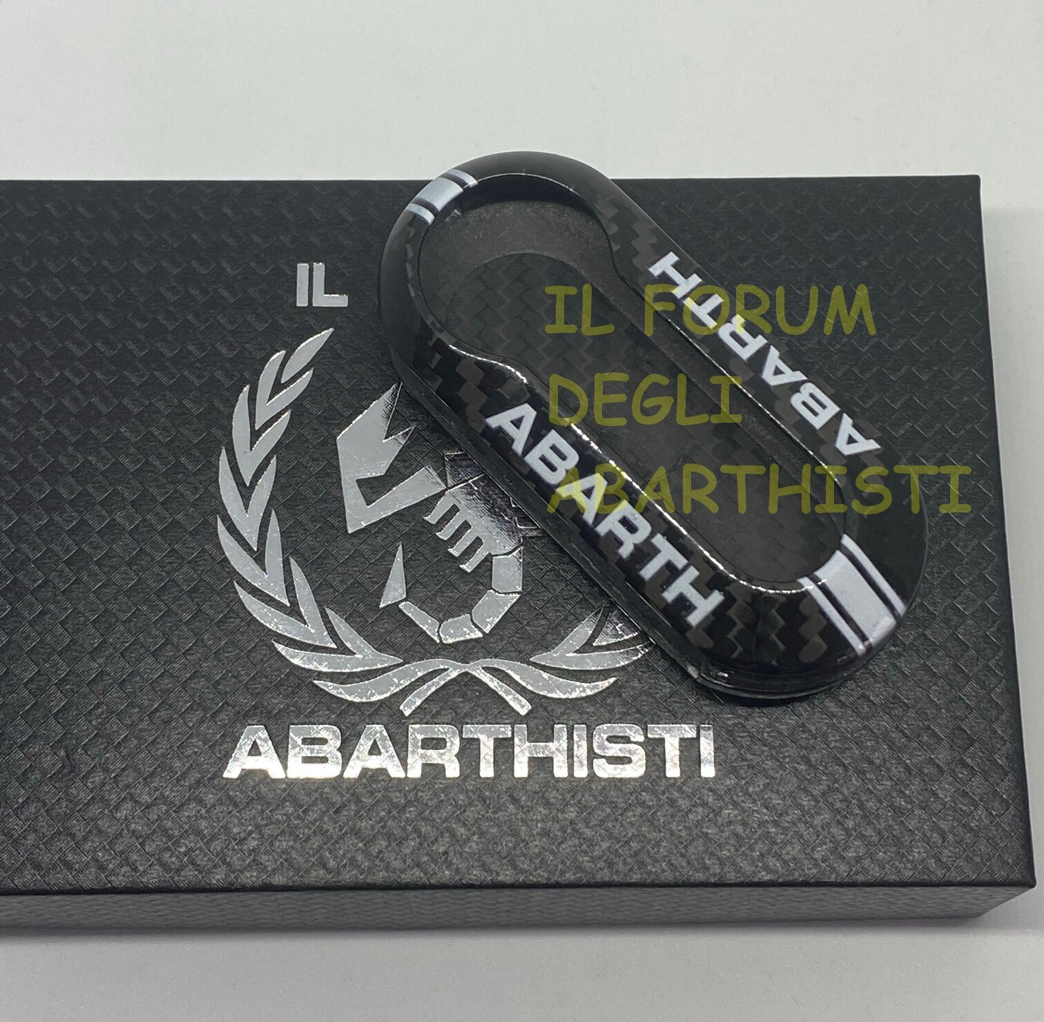 Abarth Cover Key Carbon Exclusive 100% Airbrushed Hand - White | eBay ...