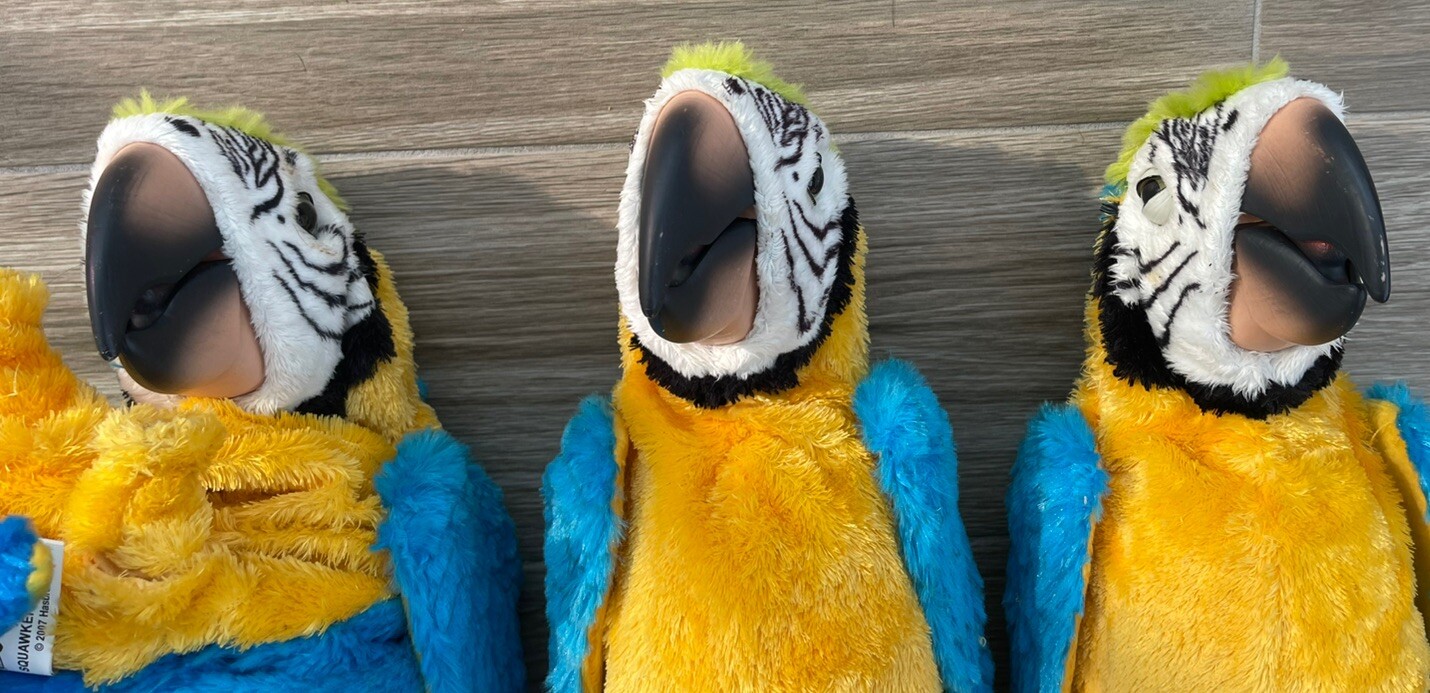 Lot of 3 Squawkers Macaw McCaw Parrots Fur Real Hasbro for Parts Only ...