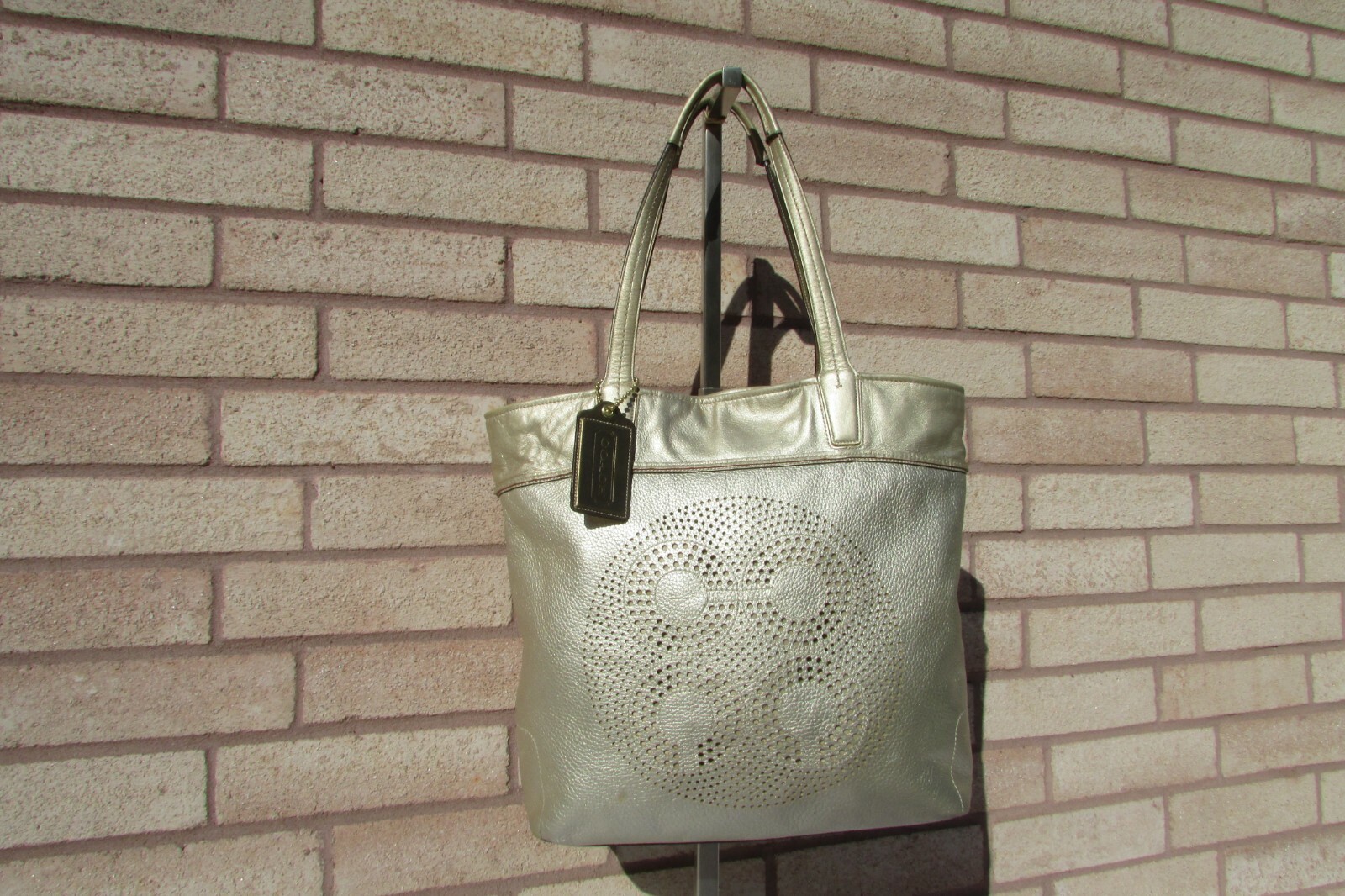 Coach 17041 Audrey Leigh Laser Cut Perforated Gold Le… - Gem