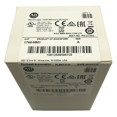 1766-MM1 New AB Factory Original Sealed MicroLogix 1400 Memory Module ...