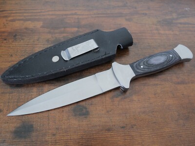 9” Boot Knife Full Tang Spear Point Double Edge Boot Clip Full Size ...