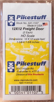 Pikestuff #541-1107 Doors -- Freight - Scale 12 x 12' 3.7 x 3.7m pkg(2 ...
