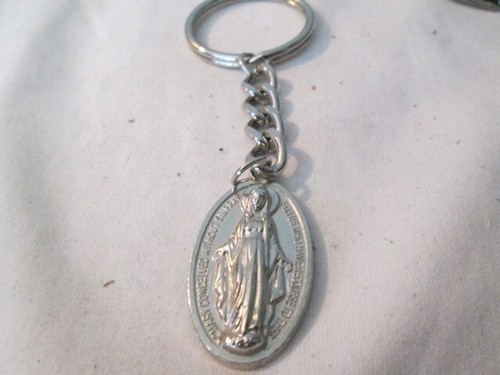 RELIGIOUS MEDAL SILVER- TONE KEYCHAIN | eBay