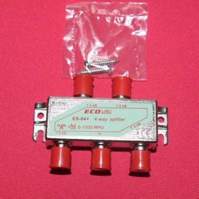 Tratec EcoLine+ ES-04+ 4-way splitter F-connector 5-1000 MHz 4x 7.3 dB ...
