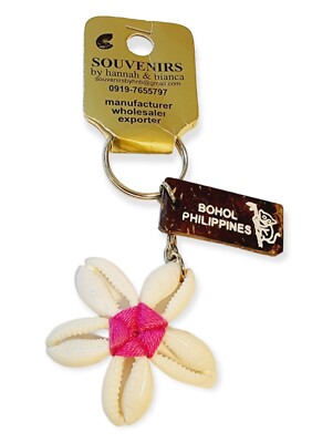 Bohol Philippines Cowrie Shell Star Flower Keychain Artisan Souvenir ...