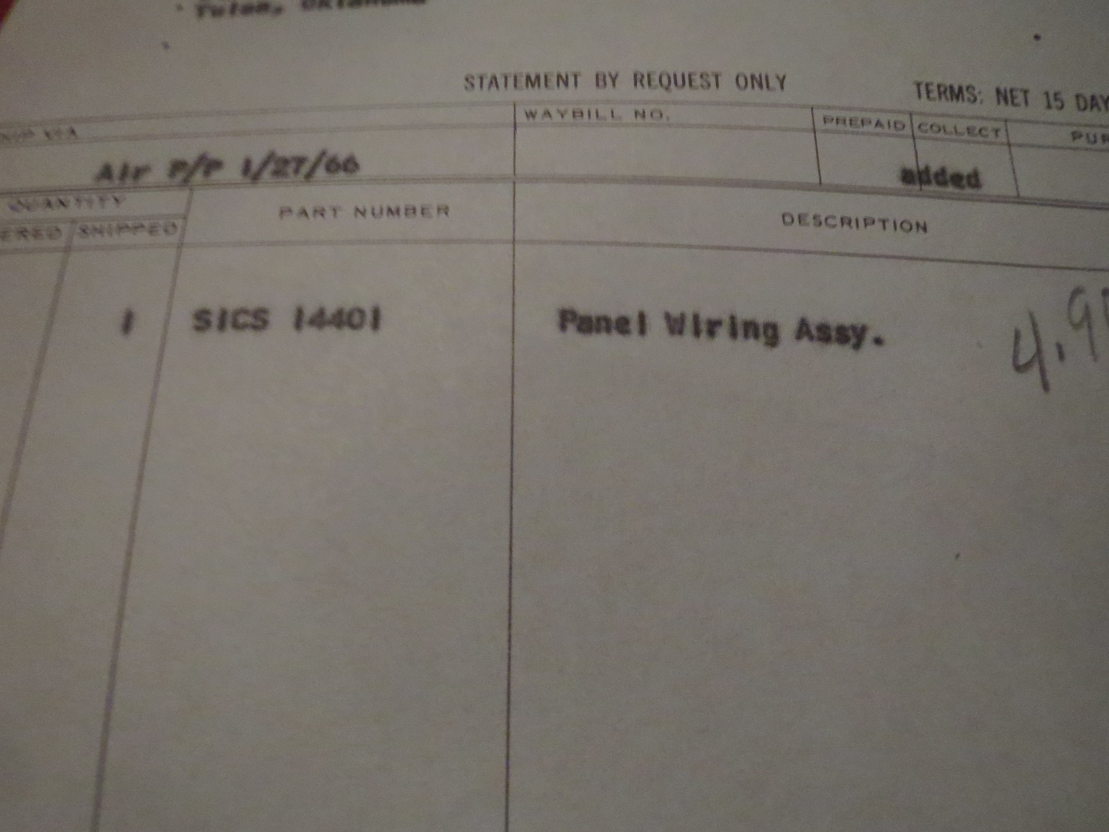 1966 SHELBY INVOICE TO BILL DOENGES FORD TULSA OKLAHOMA | eBay