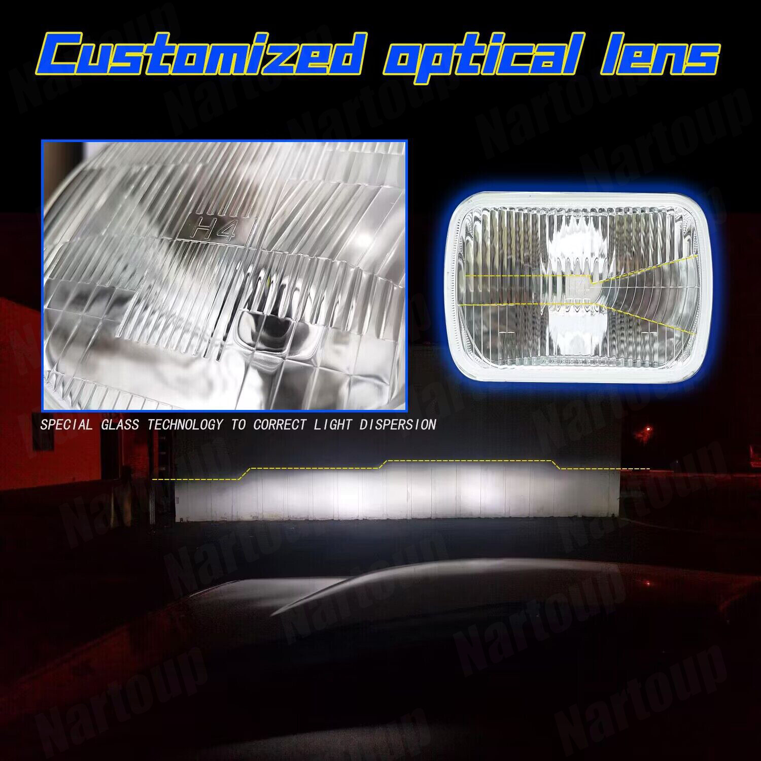 7x6 100W LED Headlight Hi-Lo H4 For Chevy Express Cargo Van 1500 2500 ...