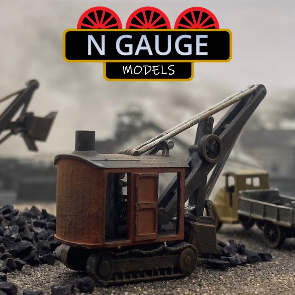 PAINTED - N Scale Gauge 1:148 Steam Shovel & operator! (Excavator Coal ...