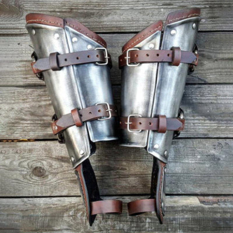 Medieval Leather Bracer Battle Gauntlet Gloves Retro Strap Buckle ...