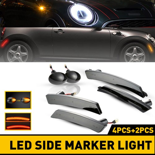 Front&Rear Amber&Red LED Side Marker Light For MINI Cooper R55/56/57/58 ...