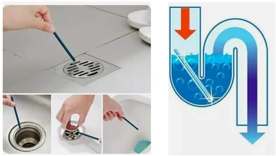 24 Pcs Drain Sticks Drain Cleaner Odour Remover Sink Bath Shower ...