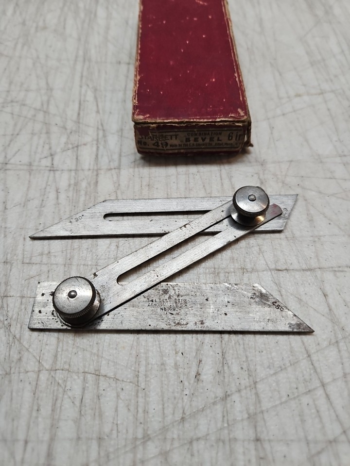 Vintage STARRETT No. 49 Combination Bevel Square Machinist Tool ...