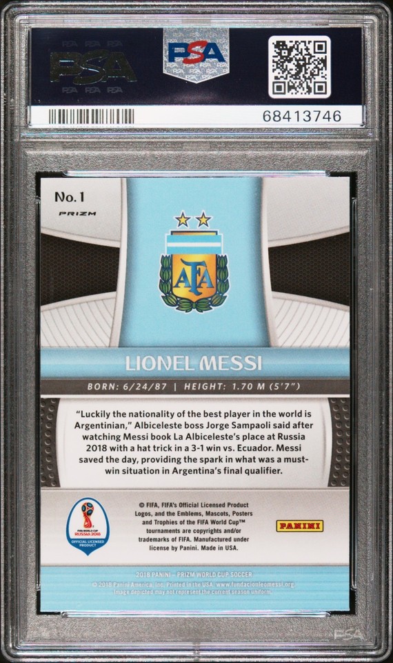 2018 Panini Prizm World Cup Lionel Messi Red/Blue Wave #1 PSA 10 | eBay