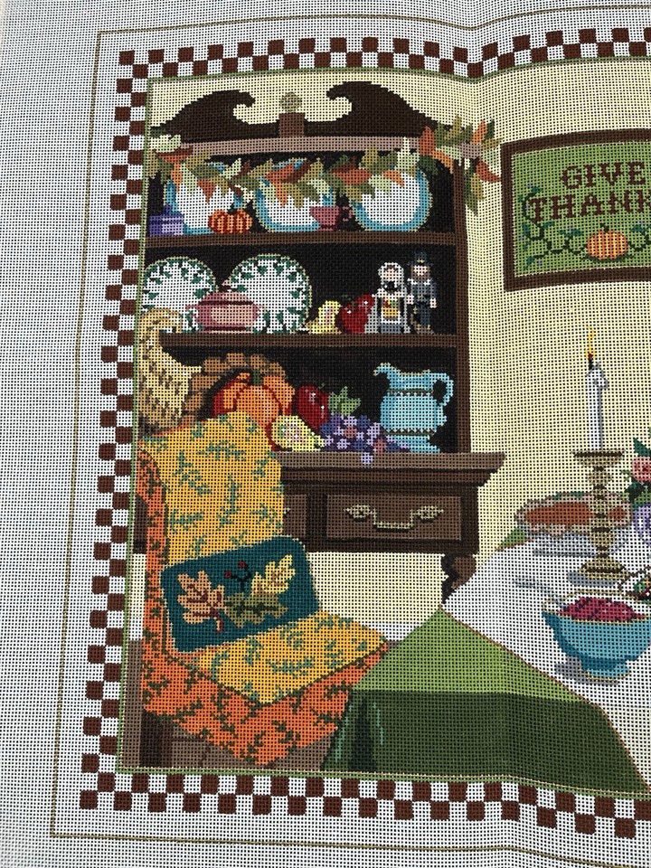 Sandra Gilmore Hand Painted Needlepoint Canvas - Give Thanks ...